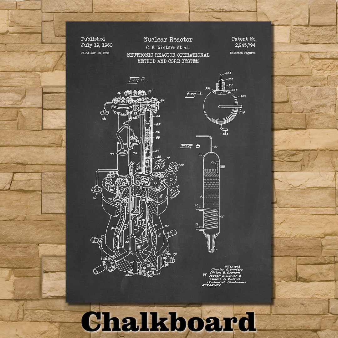 Nuclear Reactor Patent Print Art 1960 - Etsy