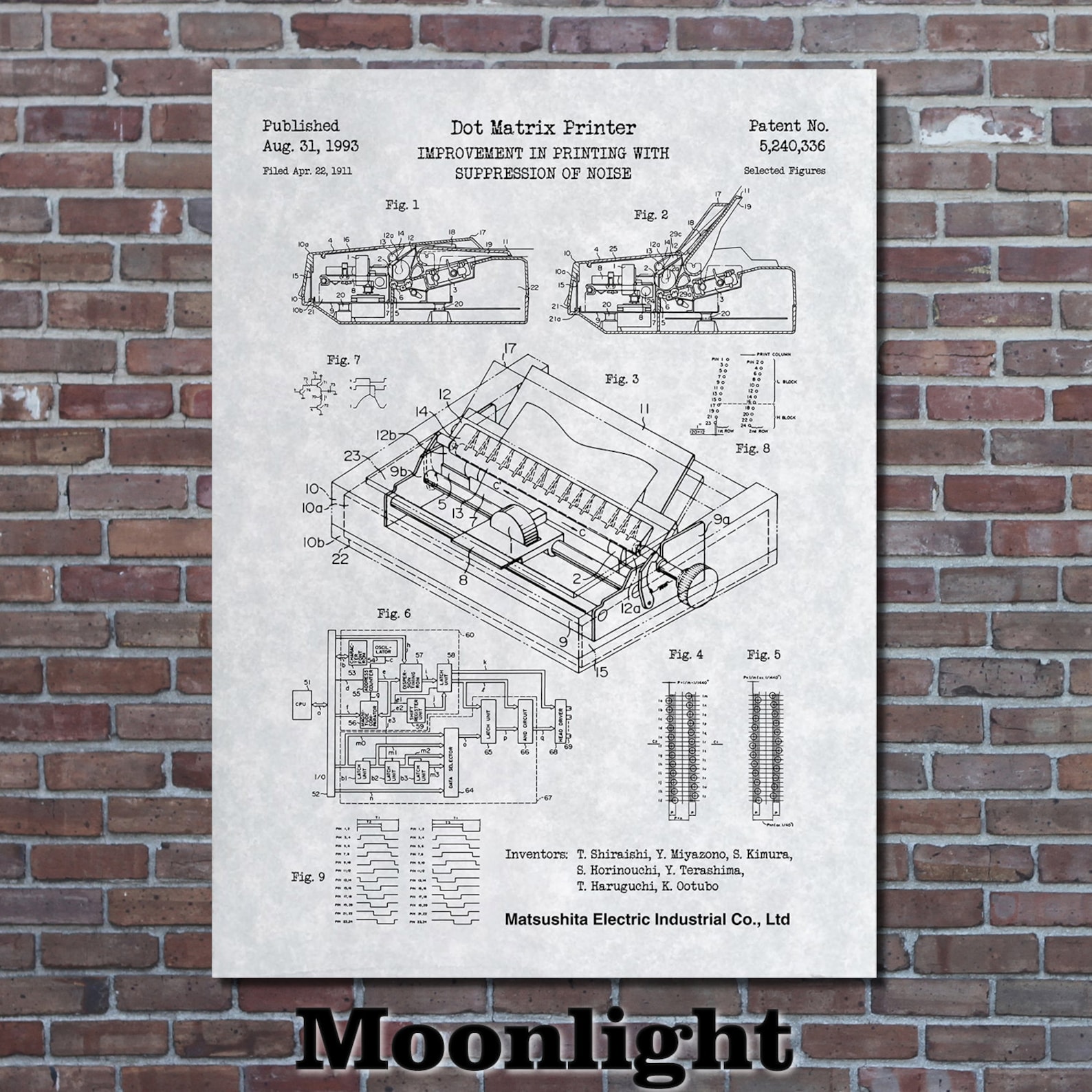 Dot Matrix Printer Patent Print Art 1993 - Etsy