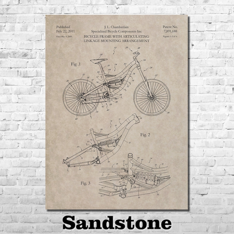 Specialized Mountain Bike Patent Print Art 2011 - Etsy