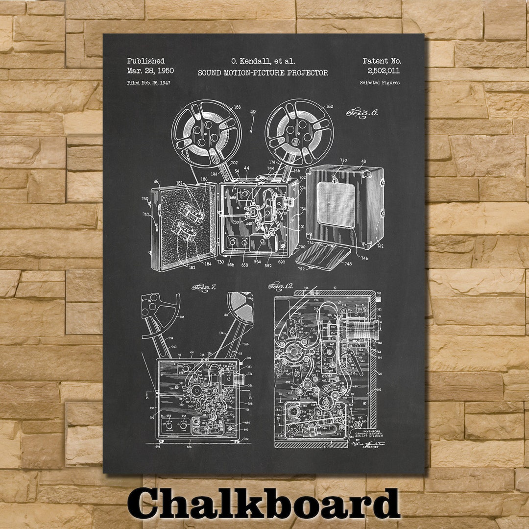 Movie Projector Patent Print Art 1950 - Etsy