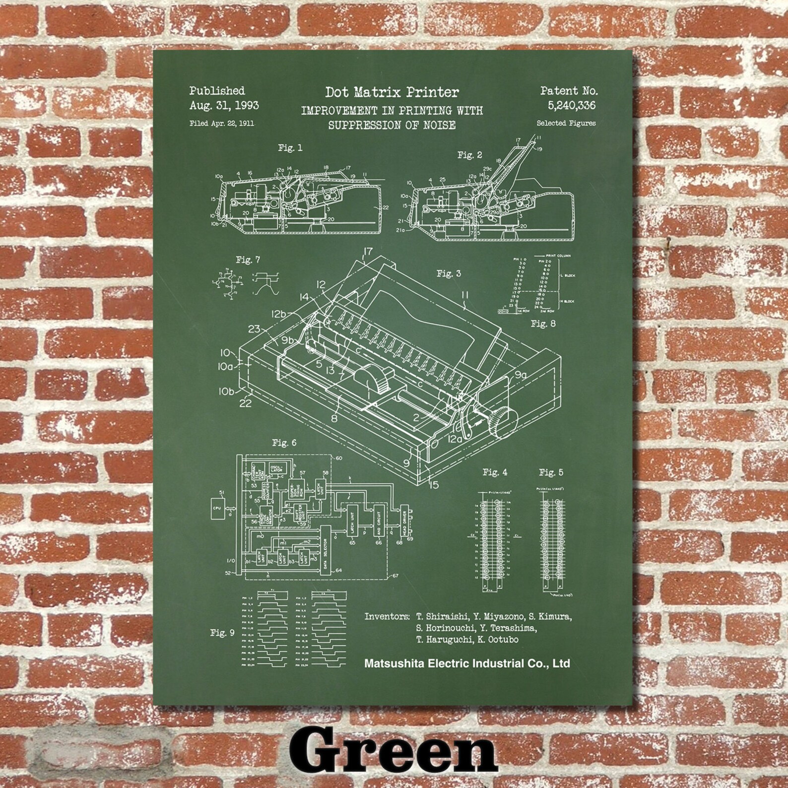 Dot Matrix Printer Patent Print Art 1993 | Etsy