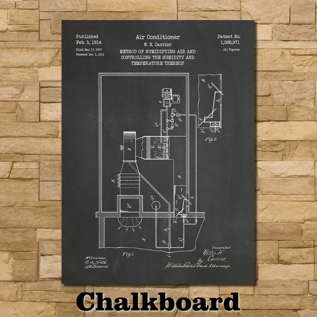 First Air Conditioner Patent Print Art 1914 - Etsy
