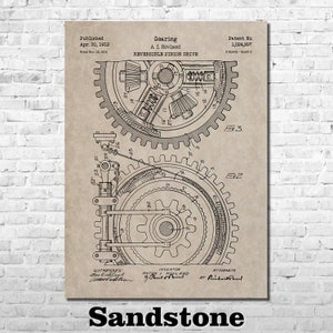 Gears Patent Print Art 1912 - Etsy