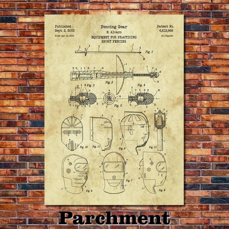 Fencing Equipment Patent Print Art 2003 - Etsy