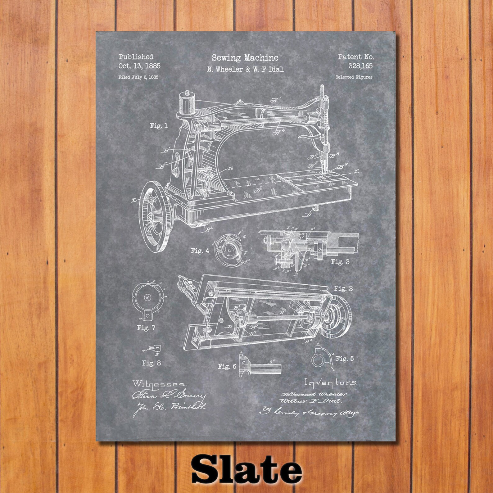 Sewing Machine Patent Print Art 1885 | Etsy