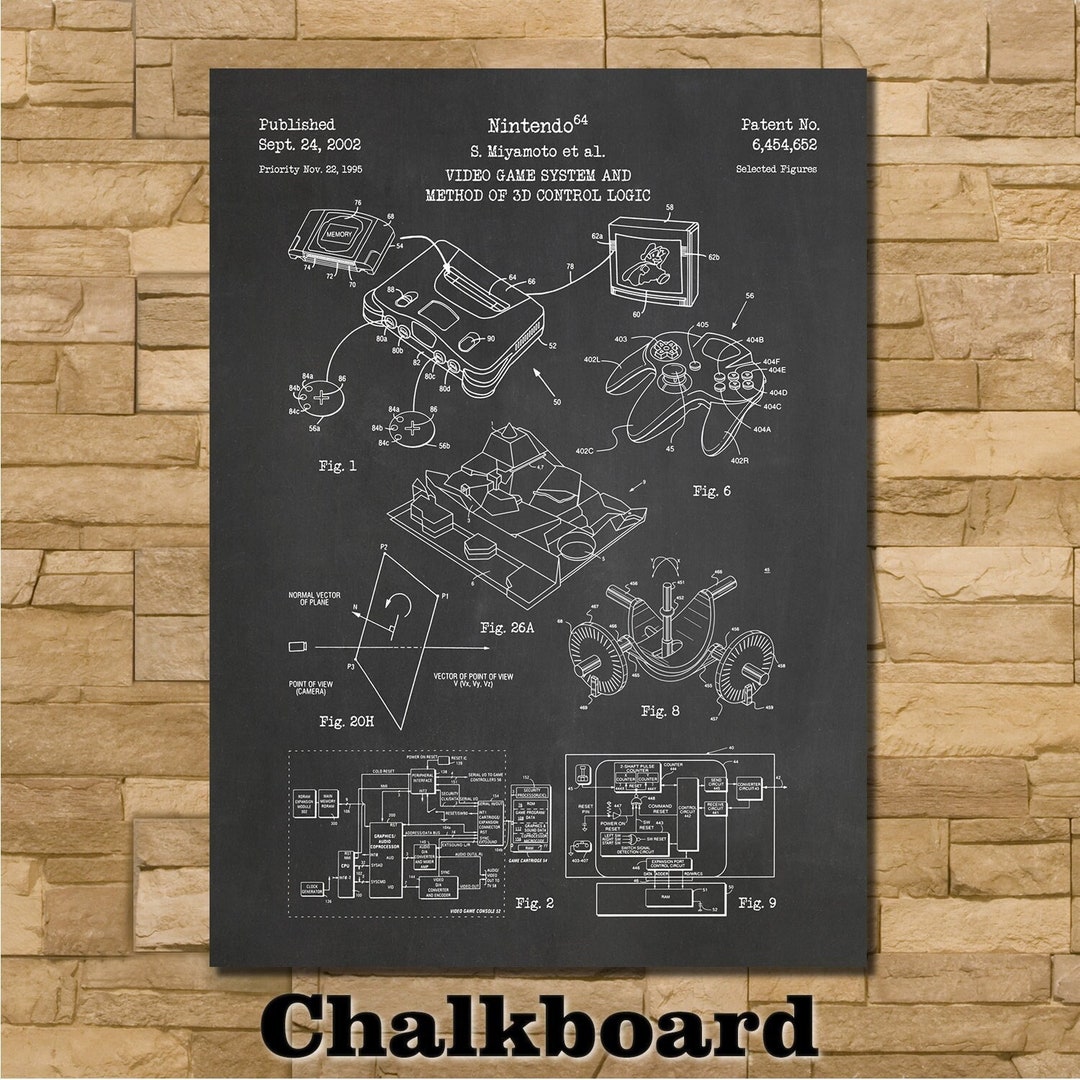 Patent Art Depicting Nintendo 64 1995 - Etsy
