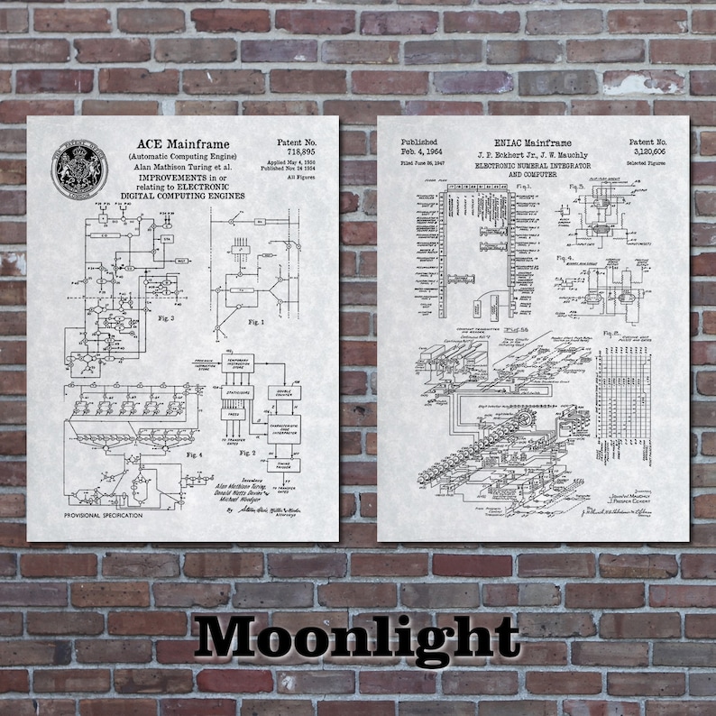 First Computers Patent Print Art Set of 2 | Etsy