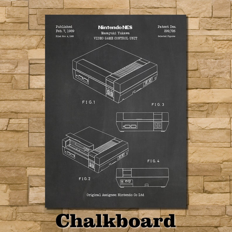 Patent Art Depicting Nintendo NES 1989 - Etsy