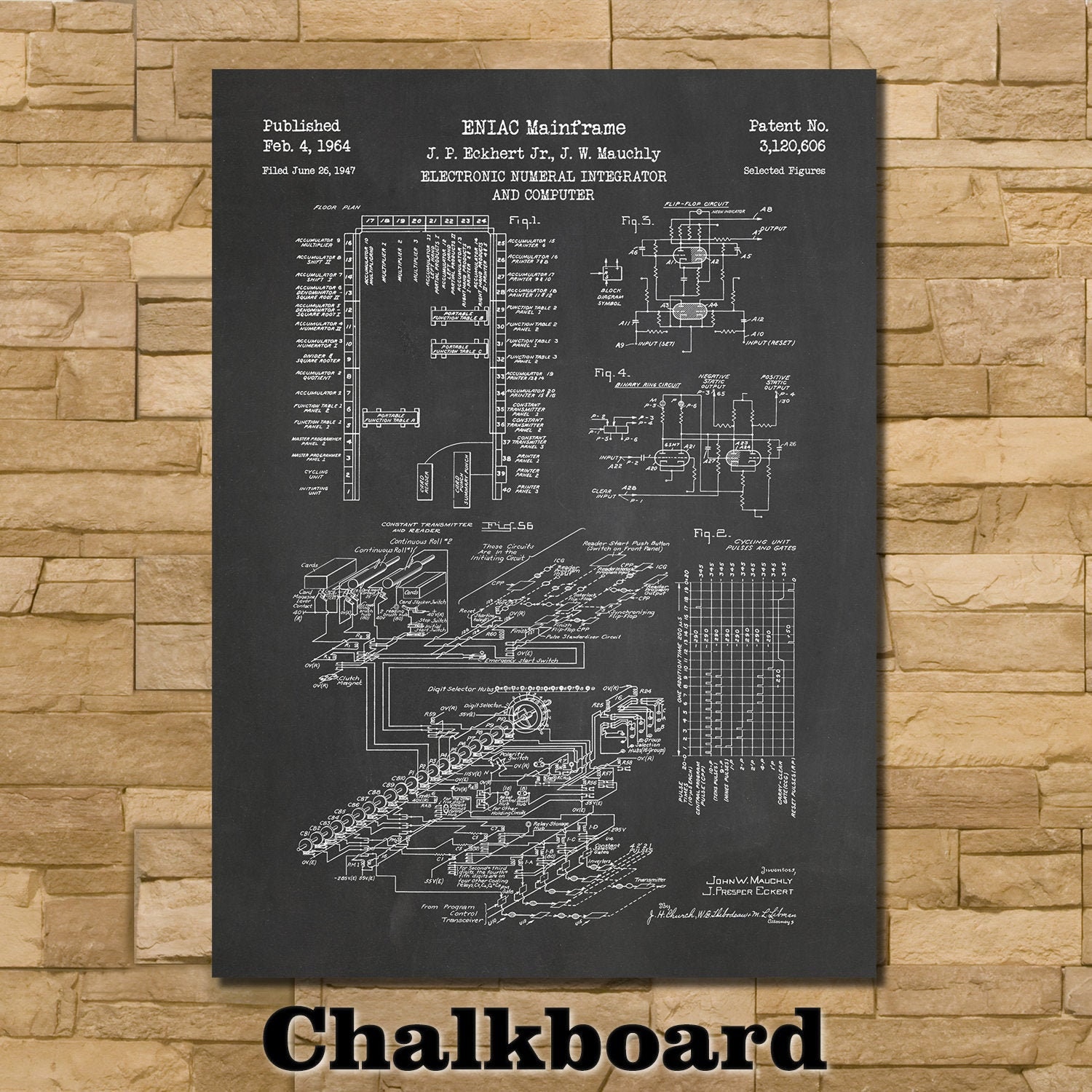 ENIAC First Programmable Computer Patent Print Art 1947 - Etsy