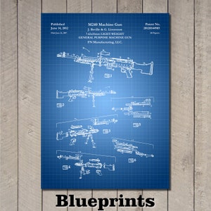 M240 Machine Gun Patent Print Art 2012 - Etsy