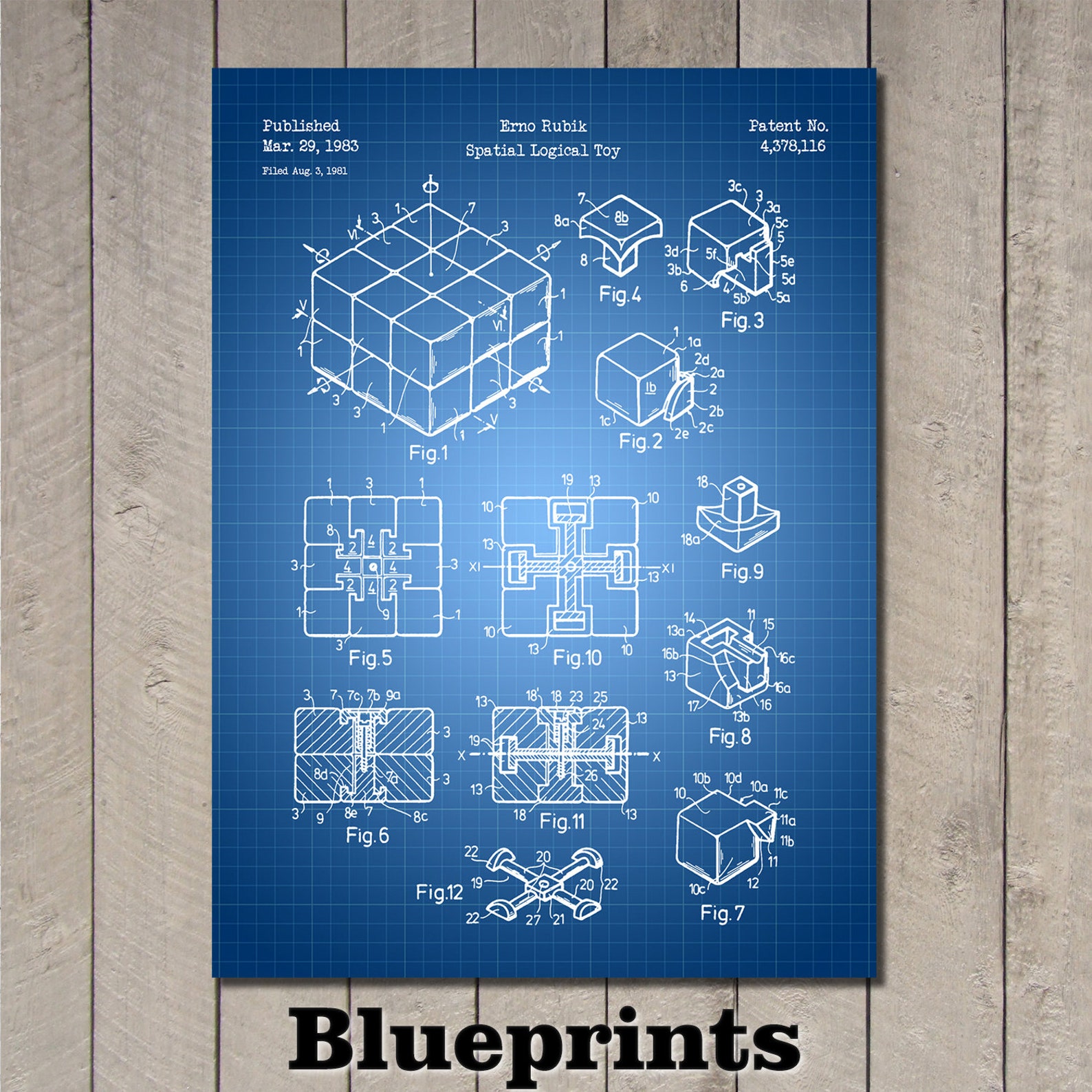 Rubik's Cube Patent Print Art 1983 - Etsy