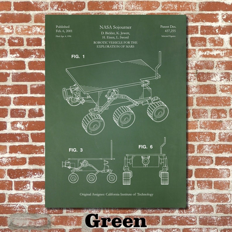 NASA Mars Rover Sojourner Patent Print Art 2001 | Etsy