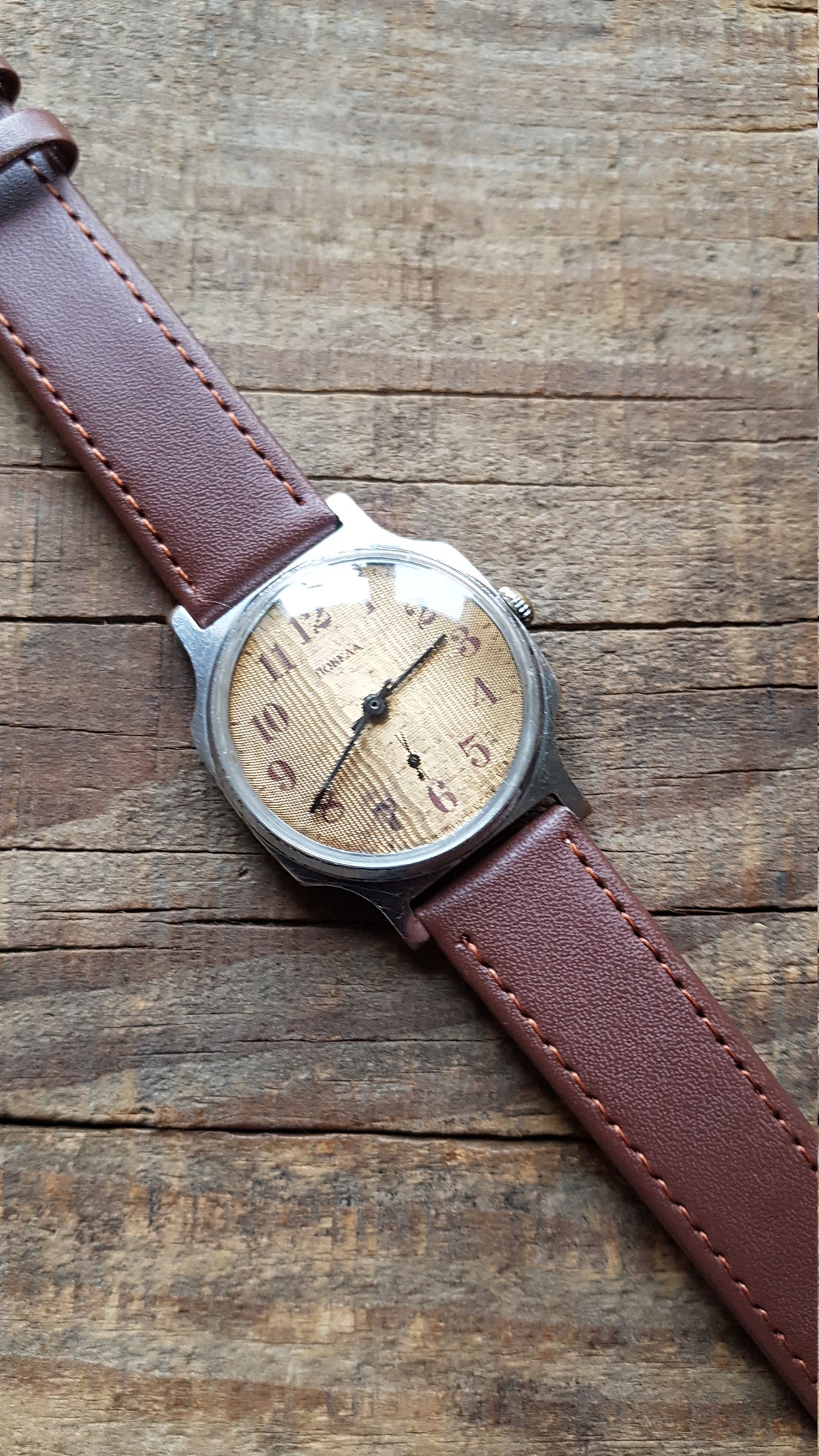 Mens watch Denim dial Antique wristwatch vintage Soviet | Etsy