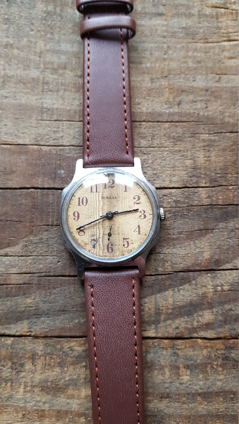 Mens watch Denim dial Antique wristwatch vintage Soviet | Etsy