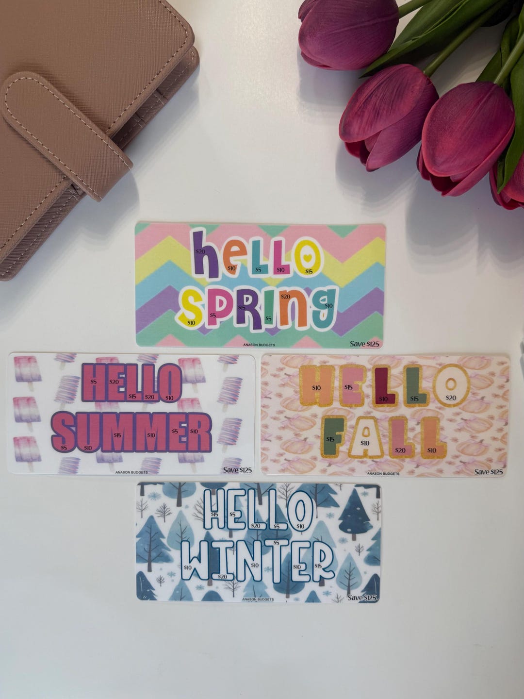 Hello Seasons A6 Savings Challenge Set of 4|savings Trackers|cash ...