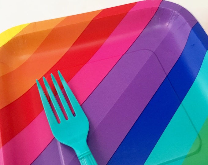 7 Rainbow Plates Rainbow Party Rainbow Baby Rainbow | Etsy