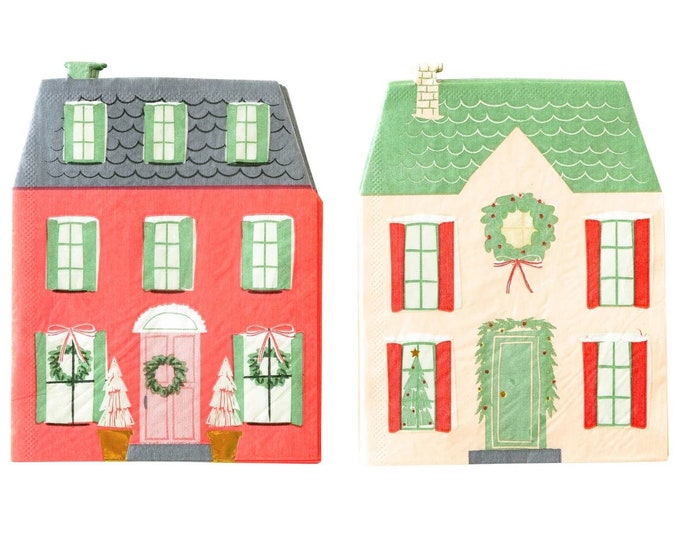 Christmas Village Napkins 18ct - Christmas House Napkins, Holiday Party ...