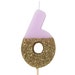 Gold and Pink Candle - Number 6 Candle, 6th Birthday, Pink Birthday ...