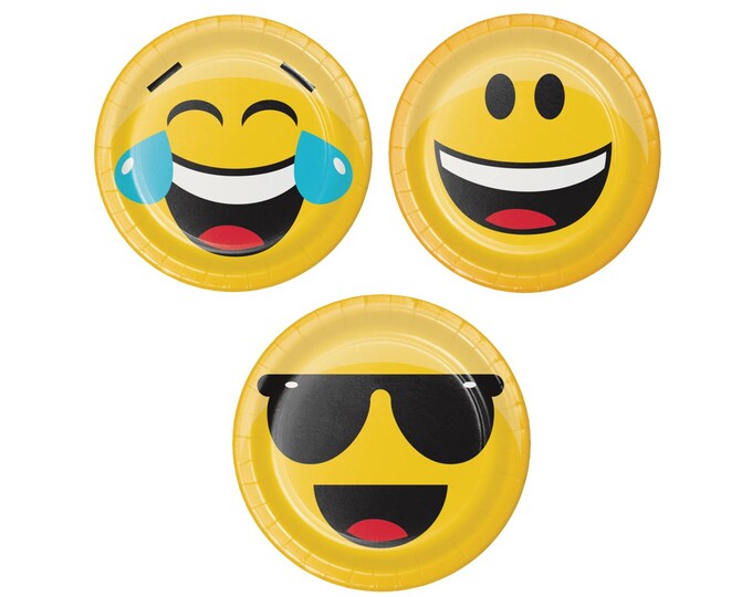 Emoji Plates - Emoji Party, Emoji Birthday, Emoji Party Supplies, Emoji ...