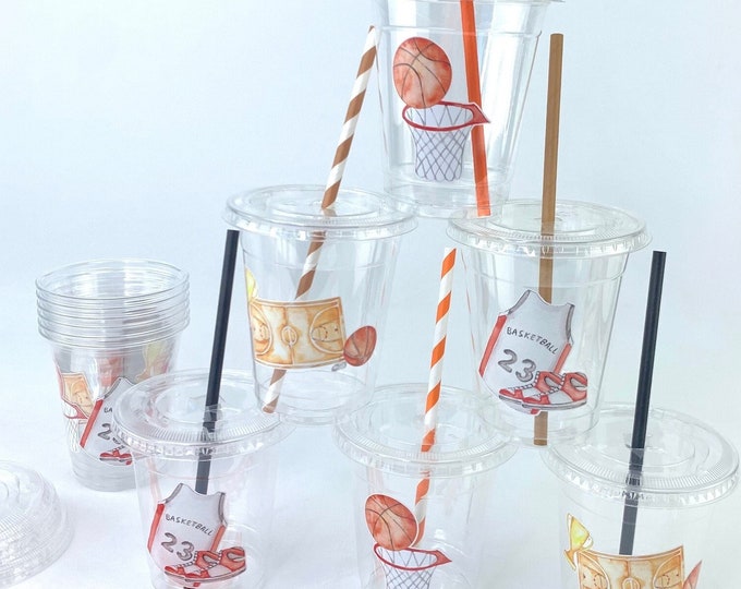 BASKETBALL PARTY CUPS Basketball Birthday Cups Basketball Cups ...