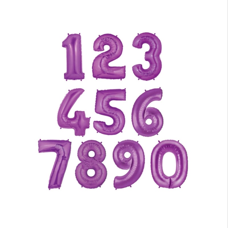 Purple Number Balloon - Etsy