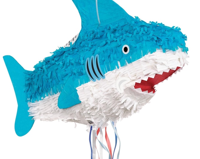 Shark Party Piñata - Shark Birthday Decorations, Beach Party Supplies ...