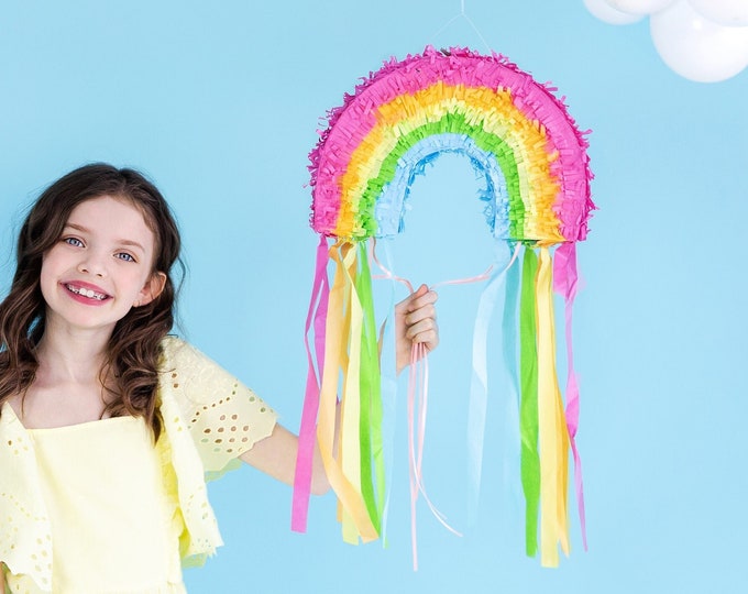 Pastel Rainbow Piñata, Pastel Party Decorations, Rainbow Birthday ...