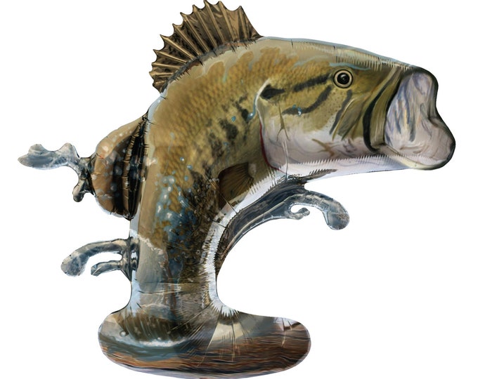 Bass Fish Balloon - Fishing Birthday Decorations | Fish Party Supplies ...