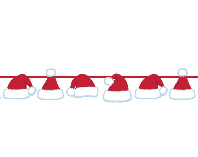 Santa Hat Banner - Christmas Banner, Santa Banner, Christmas ...