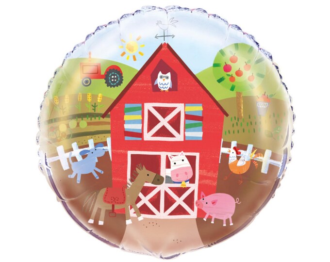 Farm Party Balloon - Farm Balloon, Farm Birthday, Farm Party ...