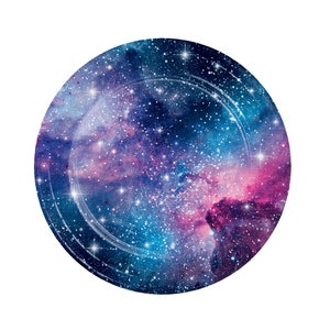 9" Space Party Plates - Galaxy Party Supplies, Space Baby Shower, Space ...