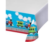 Train Party Tablecloth Train Birthday Train Party Supplies | Etsy
