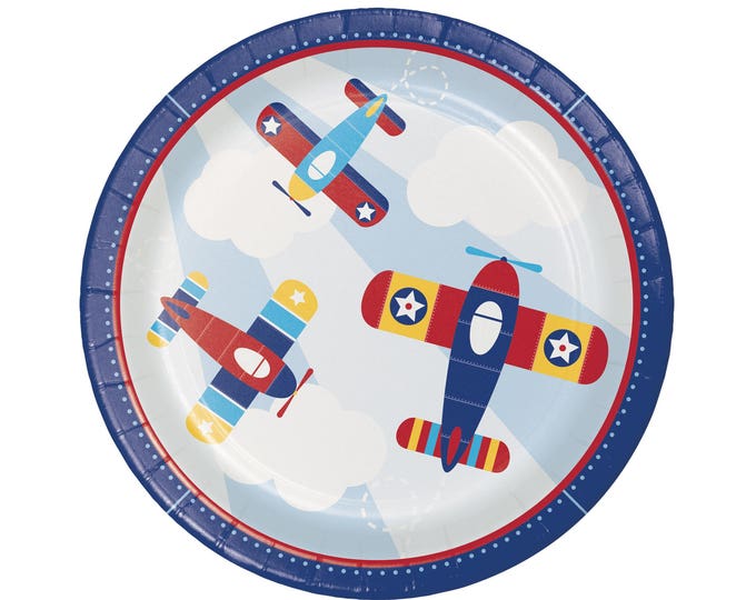 Airplane Plates - Airplane Party, Airplane Birthday, Airplane Baby ...