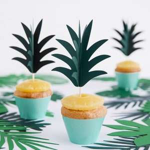 Tropical Party Picks - Tropical Bridal Shower, Cupcake Toppers, Luau ...
