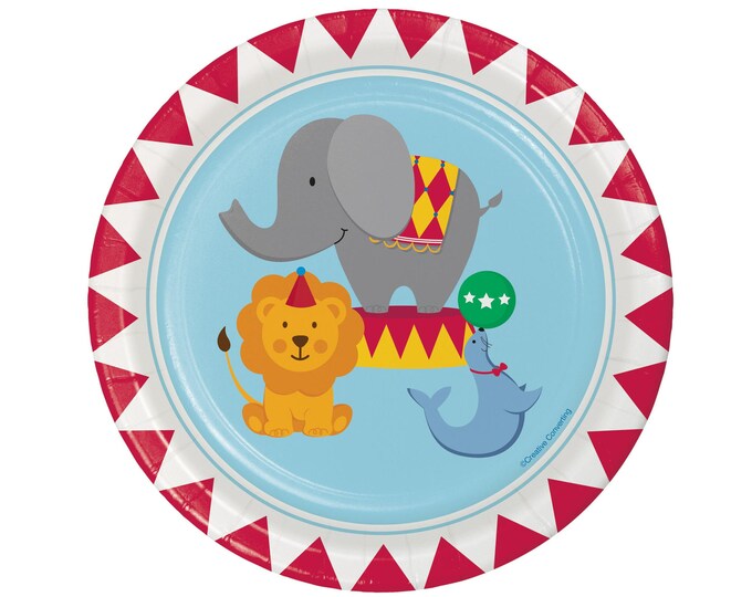 Circus Plates - Carnival Plates, Big Top Circus Party, Circus Birthday ...