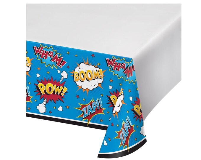 Superhero Tablecloth - Superhero Party Decorations, Superhero Table ...