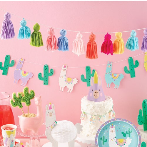 Llama Cactus Banner Llama Party Decorations Llama Birthday | Etsy