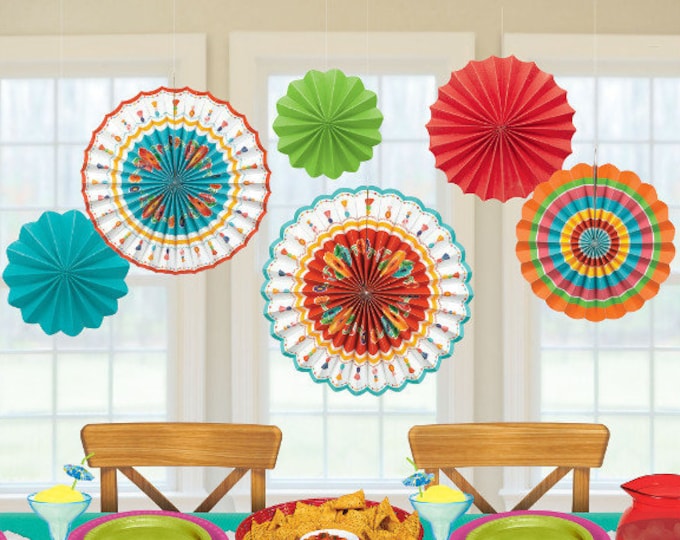 Fiesta Party Fans Fiesta Decorations Fiesta Party | Etsy