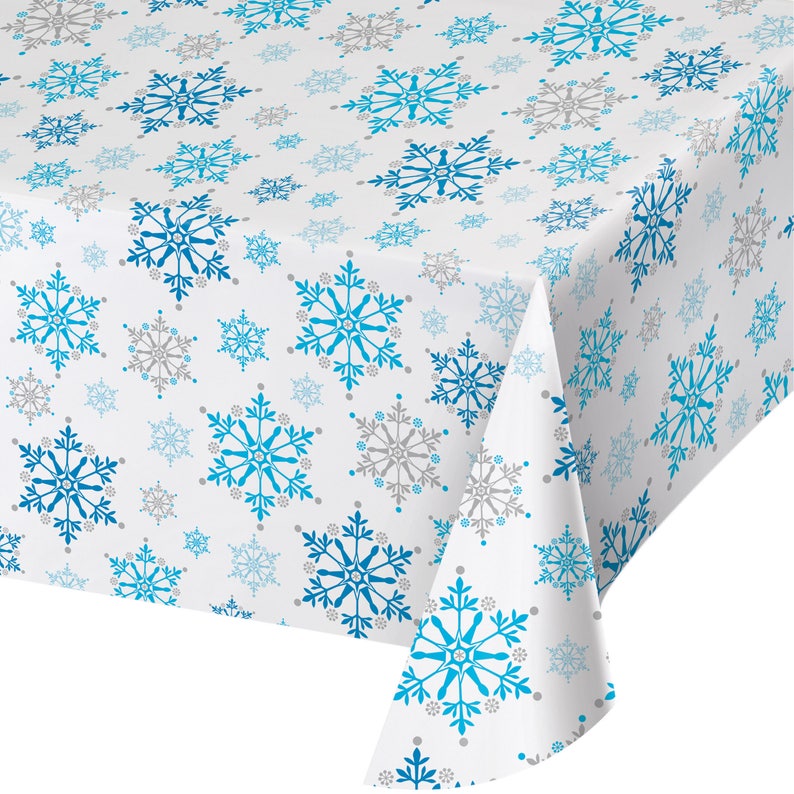 Snowflake Tablecloth Snowflake Party Winter Wonderland - Etsy