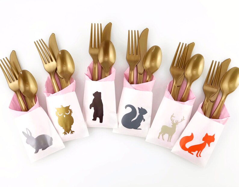 Woodland Cutlery Woodland Animals Party Decorations - Etsy
