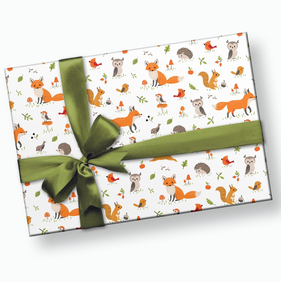 Woodland Gift Wrap Fox Wrapping Paper Baby Shower Gift - Etsy