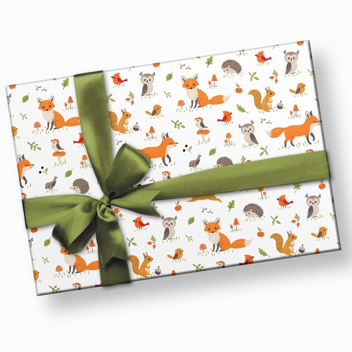 Woodland Animals Gift Wrap Wrapping Paper Sheets - Etsy
