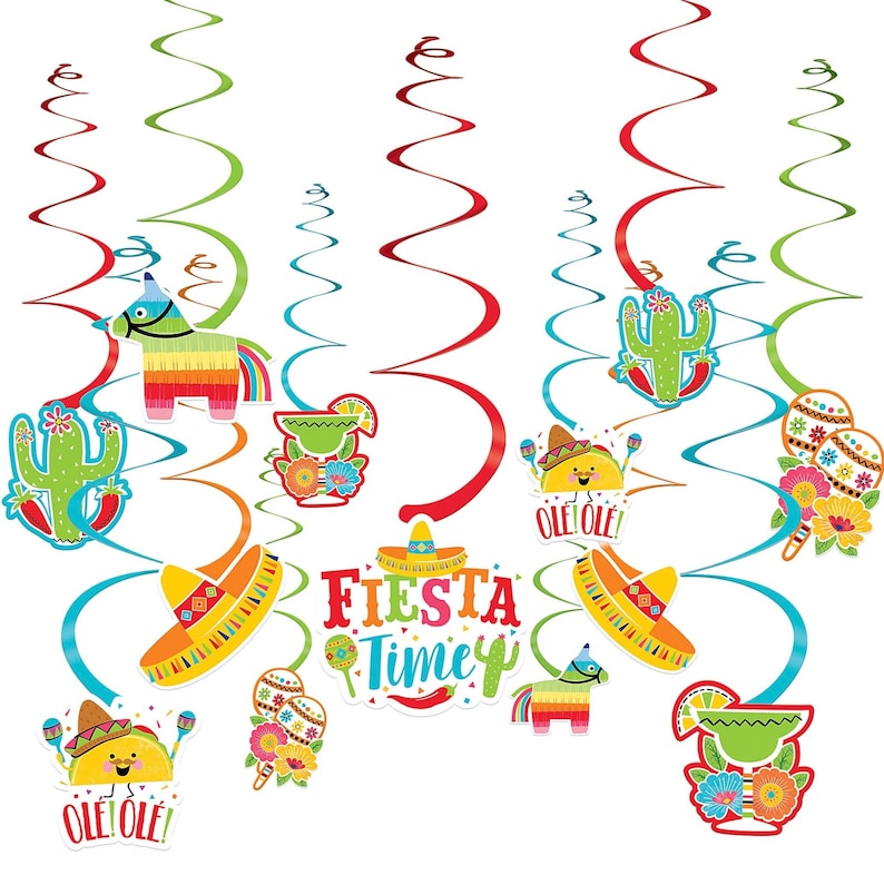 Fiesta Hanging Decorations 30ct - Cinco De Mayo Decorations, Fiesta ...