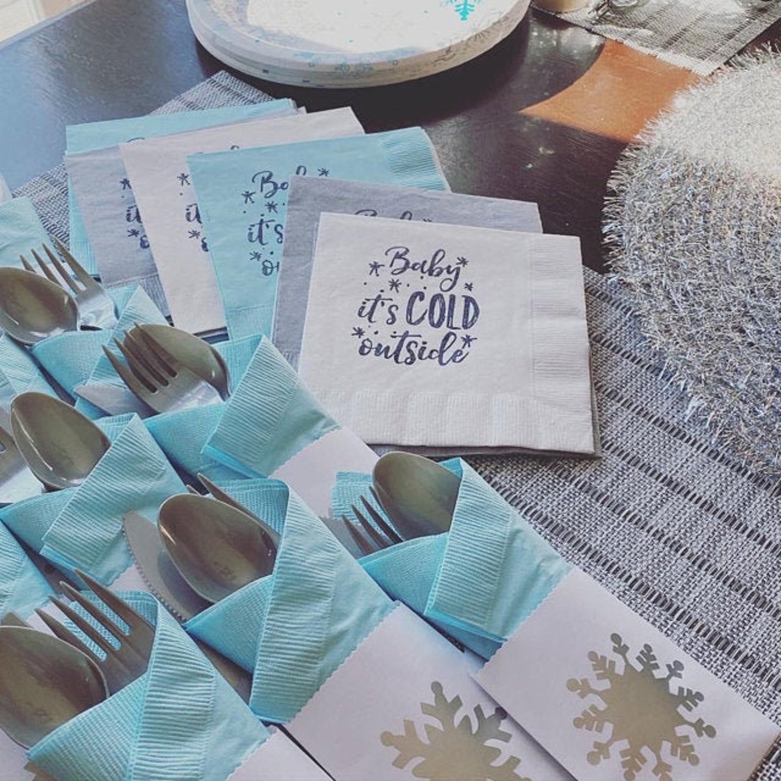 Snowflake Cutlery - Winter Wonderland, Winter Onederland, Snowflake ...