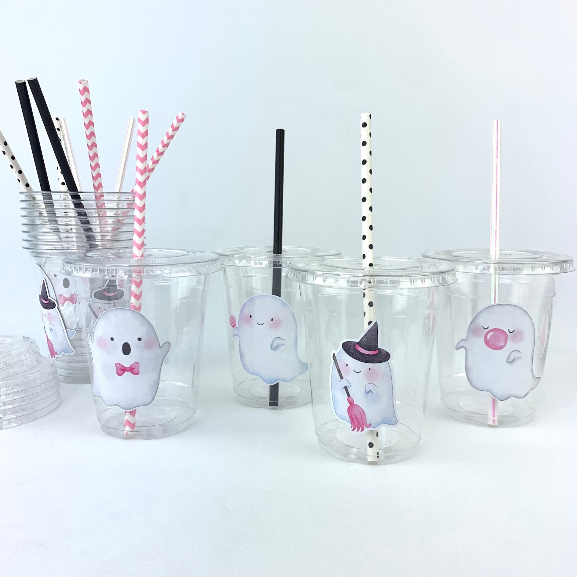 Pink Ghost Party Cups - Groovy Ghost Halloween Party Supplies ...