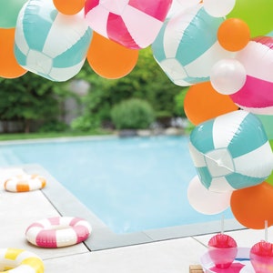 Beach Ball Balloon Banner - Beach Birthday Decorations, Summer Party ...