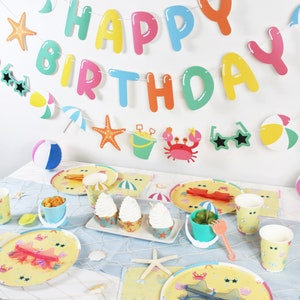 Beach Party Banner, Beach Birthday Decorations, Splish Splash Party ...