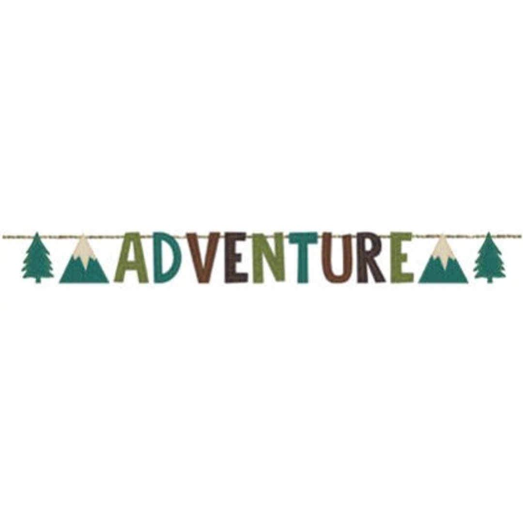 Adventure Banner - Woodland Banner, Camping Party Decorations ...