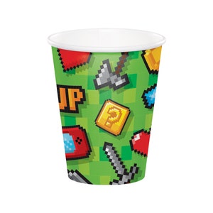 Gamer Party Cups - Video Game Party, Gaming Birthday, Arcade Birthday ...
