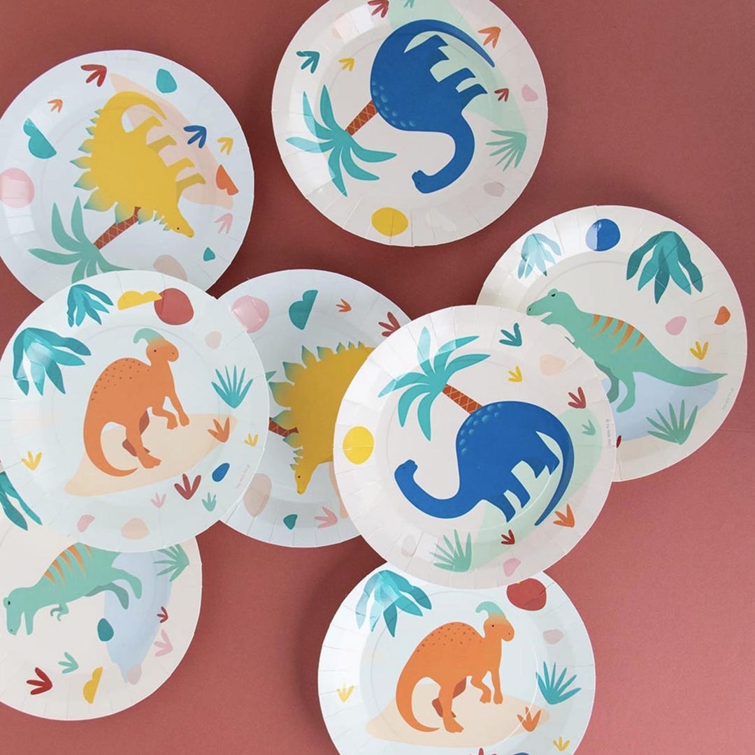 Dinosaur Party Plates - Dino Party Decorations, Dinosaur Birthday ...